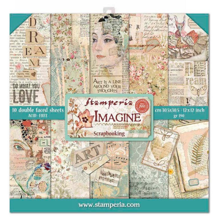 Blocs de scrap con páginas con textos, letras y frases motivadoras.